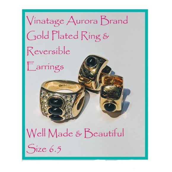 Vintage Aurora | Jewelry | Vintage Mid Century Mod Ring Set | Poshmark